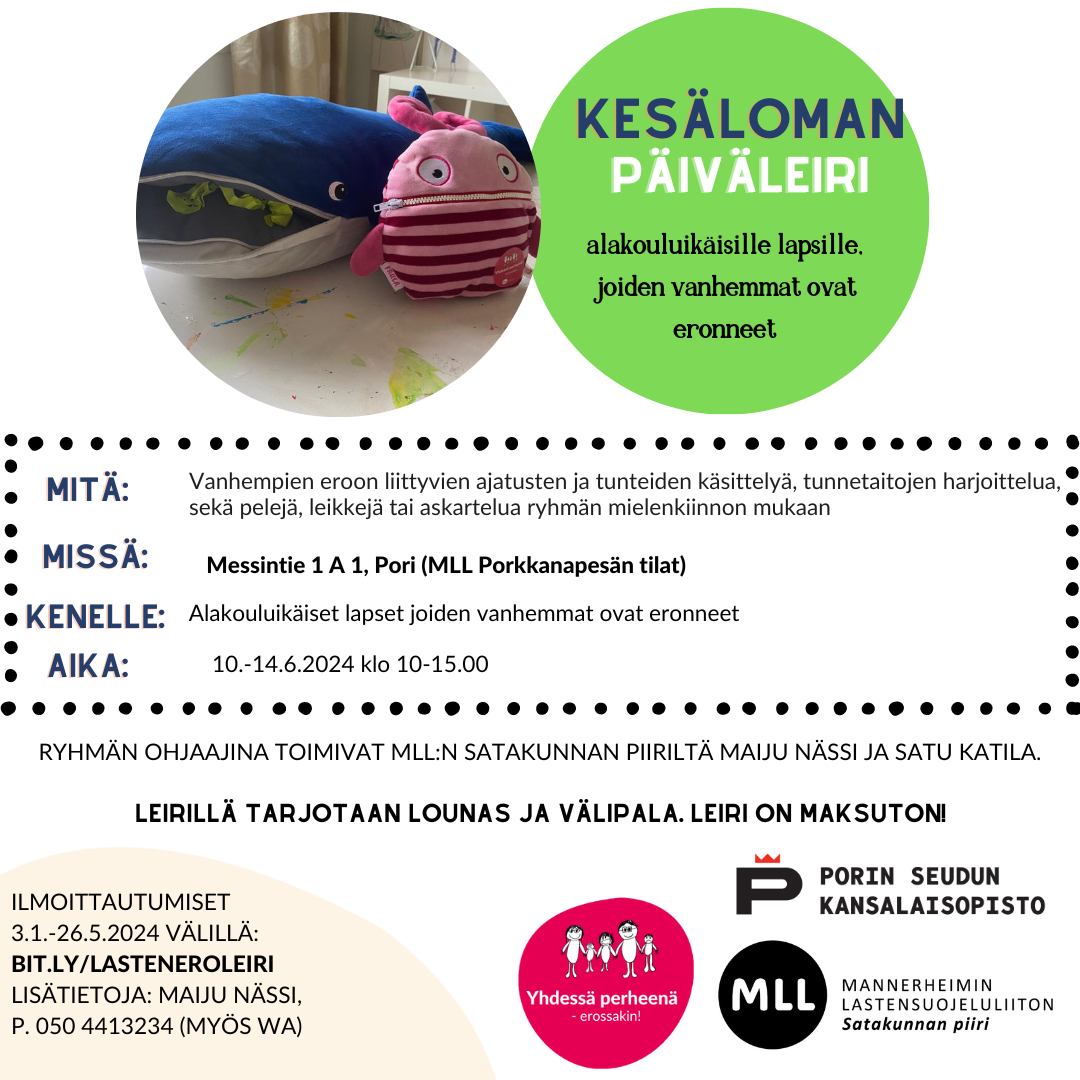 Maksuttomat kesäloman päiväleirit lapsille ja nuorille, joiden vanhemmat ovat eronneet - MLL:n ...